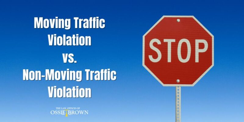 Louisiana Moving Traffic Violation and Non-Moving Traffic Violation