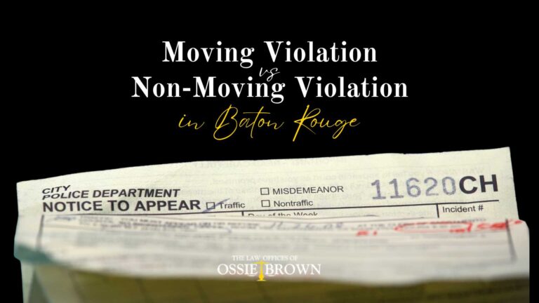 Moving Violation vs. Non-Moving Violation in Baton Rouge